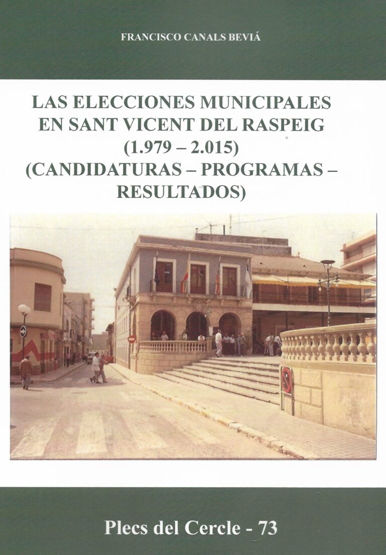 EVOLUCIÓN DE LOS RESULTADOS EN LAS ELECCIONES LOCALES EN SANT VICENT DEL RASPEIG: 1979 – 2019 ...